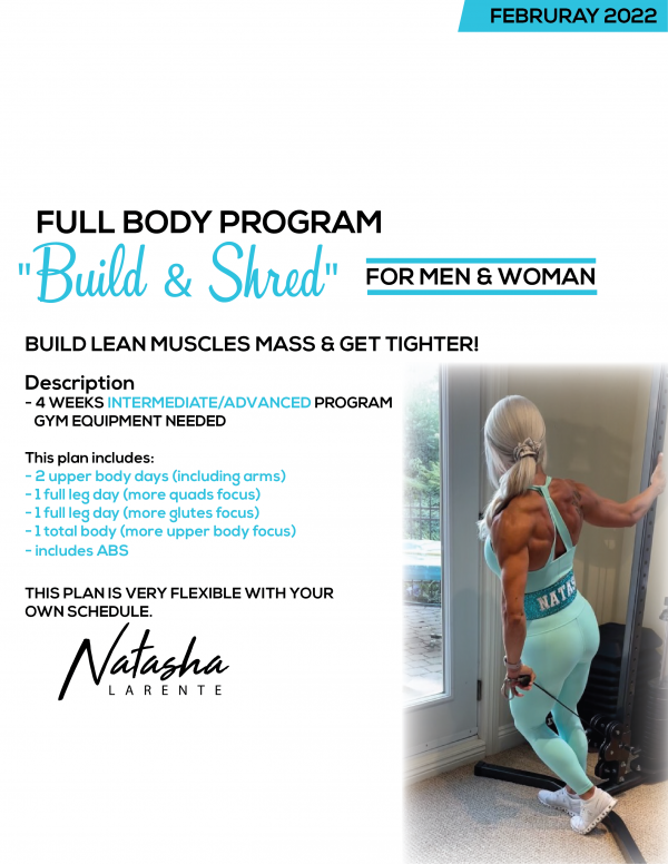 “BUILD & SHRED” PROGRAM – Natasha Larente
