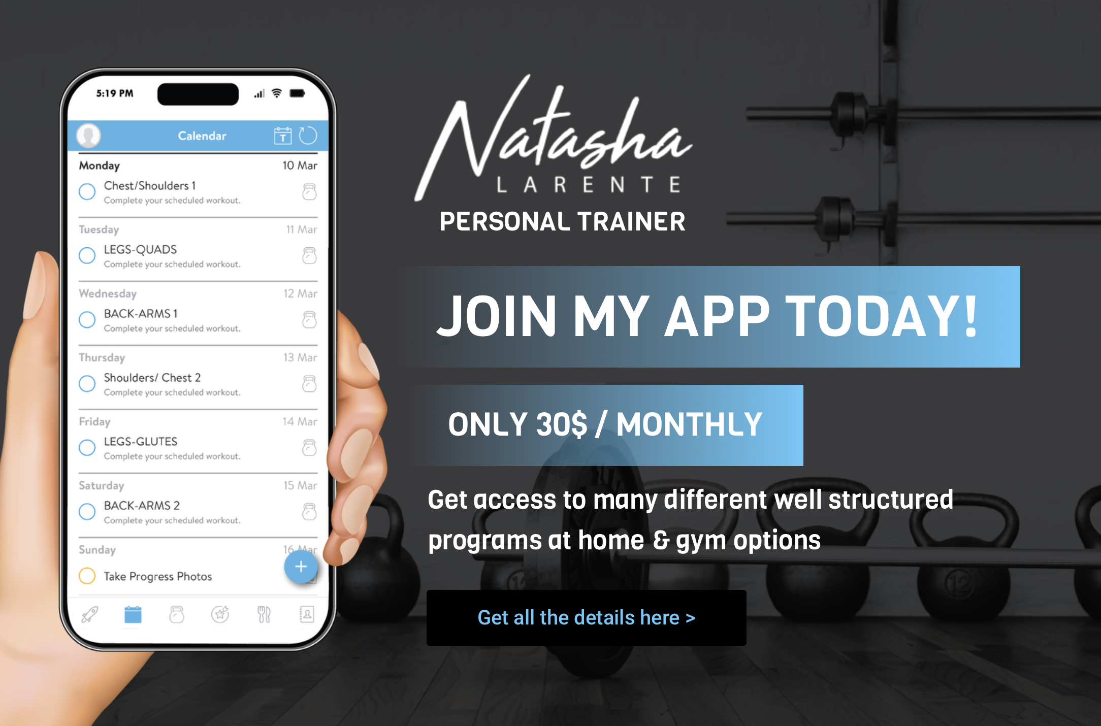 Natasha Larente – Fitness trainer